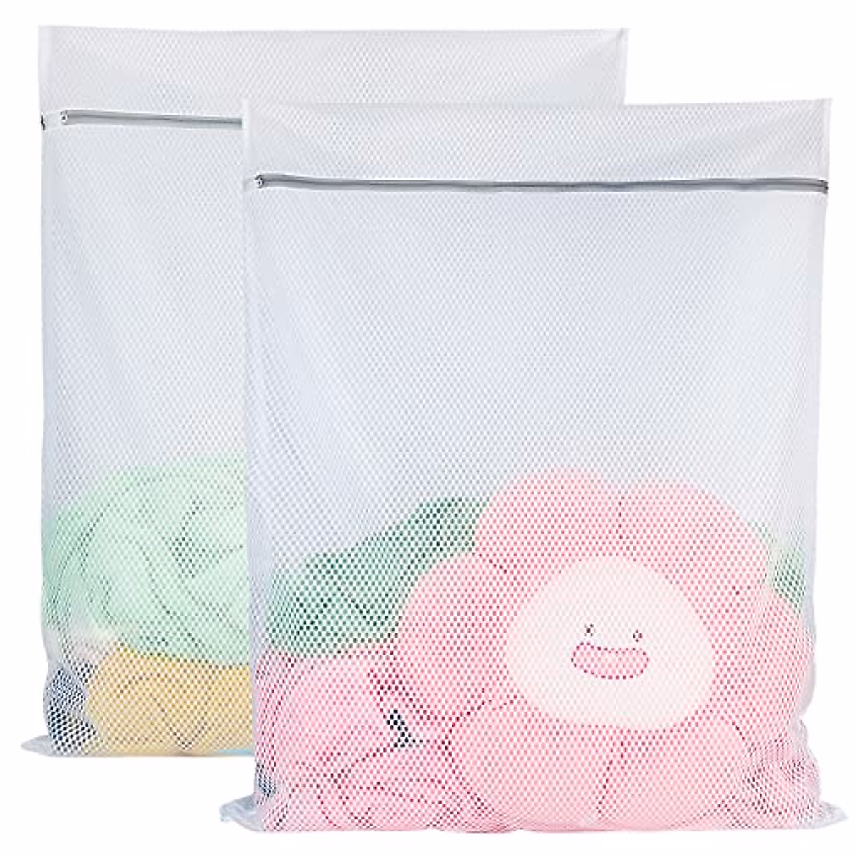 Vivifying Mesh Laundry Bags, 2 Pack Extra Large Honeycomb Laundry Bags Mesh Wash Bags for Coats, Stuffed Toys, Blanket, Sweater, Delicates Clothes