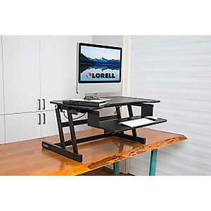 Lorell Sit-to-Stand monitor riser, black