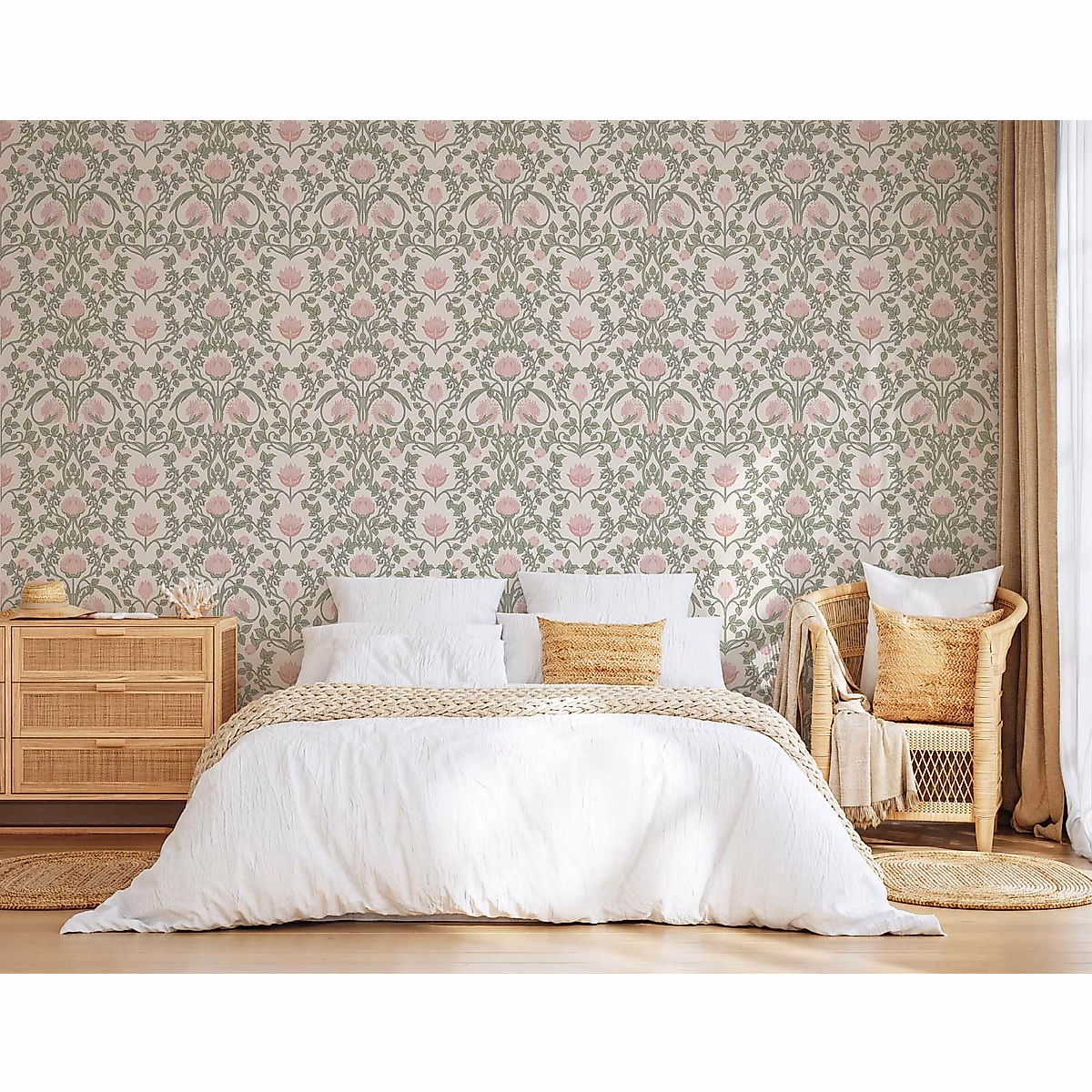YXTII Floral Peel and Stick Wallpaper Pink Wallpaper Retro Wallpaper Victorian Wallpaper Self Adhesive Wallpaper for Bedroom Decorative Self Adhesive Shelf Drawer Liner