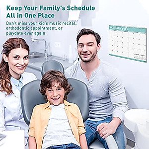 S&O Basic Teal Business Wall Calendar from Jan 2023-Jun 2024 - Tear-Off Monthly Calendar for Office - 18 Month Academic Wall Calendar 2023-2024 - Hanging Calendar with Monthly Mini-Calendars - 10.5x13.5”in