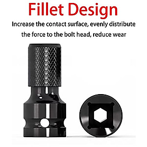 DCA 2PCS 1/2 inch Square Drive to 1/4 inch Hex Female Socket Adapter Converter Chuck Adapter for Impact Air and Electric Wrench