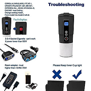 OBALY Smart Temperature Control Travel Coffee Mug Electric heated Travel Mug 12V Stainless Steel Tumbler Smart Heating Car Cup Keep Milk Warm LCD display Easily Washing Safe for use (Black)