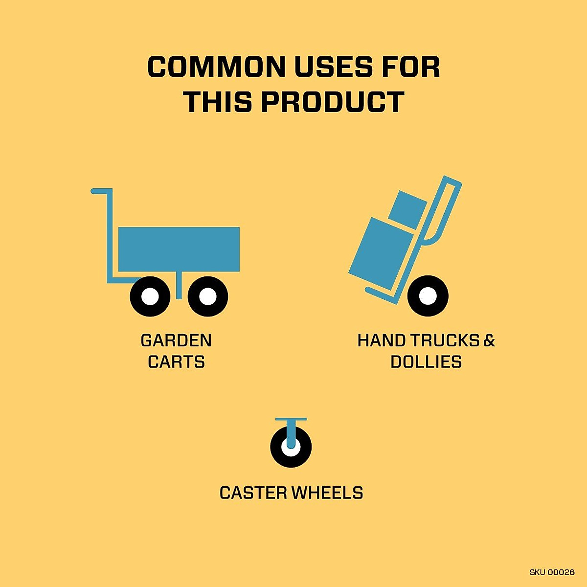 Marathon 2.80/2.50-4" Narrow Width Flat Free Hand Truck / Utility Cart Tire on Wheel, 3"Centered Hub, 1/2" Bearings