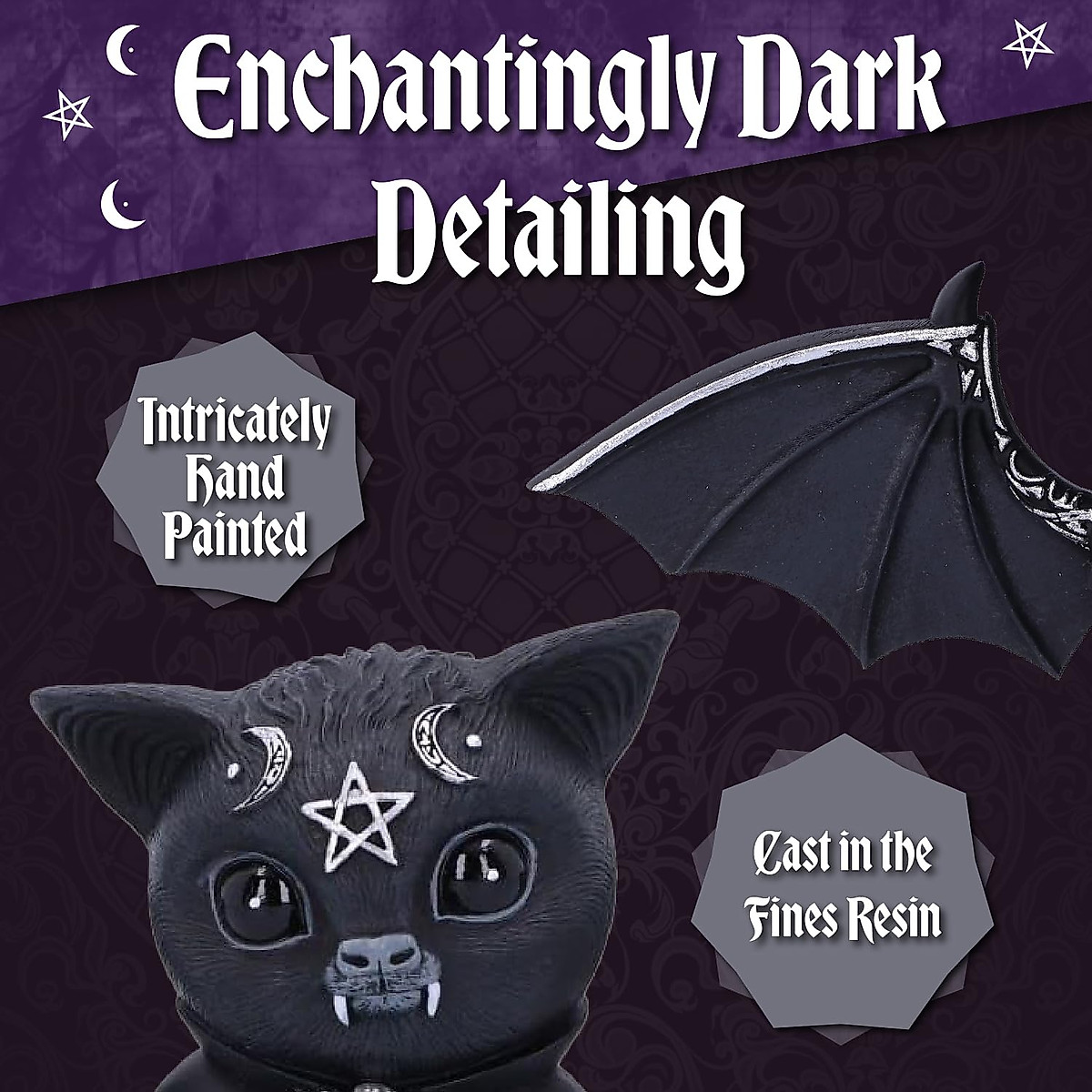 Nemesis Now Figurine Decor, Detailed Hand-Painted Polyresin, Black - Beelzebat Gothic Satanic Bat