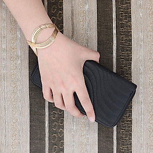 Black Swirl Design Wallet Vegan Leather Long Wallet Clutch