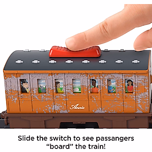 Thomas & Friends Motorized Toy Train Talking Thomas Engine with Sounds Phrases & Passenger Cars for Preschool Pretend Play Kids Ages 3+ Years