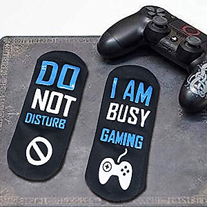 Do Not Disturb I'm Gaming Socks Novelty Gamer Socks,Stocking Stuffers For Men teens Boys Kids Gamer Lovers