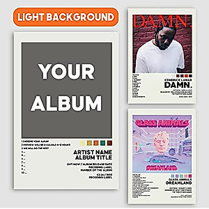 Request Your Own Album Choice, Custom Album Tracklist Cover Poster No Frame, Canvas 0.75 In, Wall Art Print Home Decor, Personalized Customized Gifts Idea Family, Friend, 12 x18 , 16x24, 24x36 inch