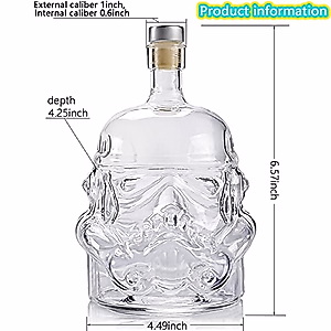 Whiskey Flask Carafe Decanter, Whiskey Glasses, Whiskey Carafe for Wine, Liquor, Scotch, Bourbon, Brandy - 750ML