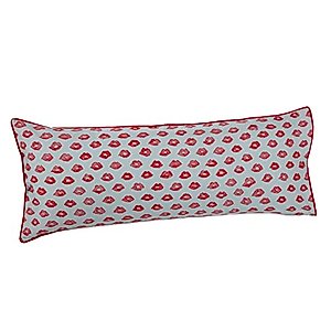Novogratz By Utica Painted Lips Body Pillow, 20x48, Red