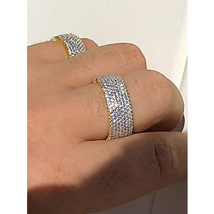 HarlemBling Real Solid 925 Silver His Or Hers Baguette Tennis Ring - Wedding Band Or Pinky Ring Looks Nice On Anyone - Iced Out Eternity (9)