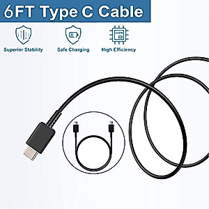 USB C Fast Charger, 25W Samsung Charger Fast Charging, Dual Port C Charger with 6FT Cable for Samsung Galaxy S23,S22, S22 Plus, S20/S21 Ultra Plus, Note 20/ Note 10 Plus,PPS Charger and Charger Cord