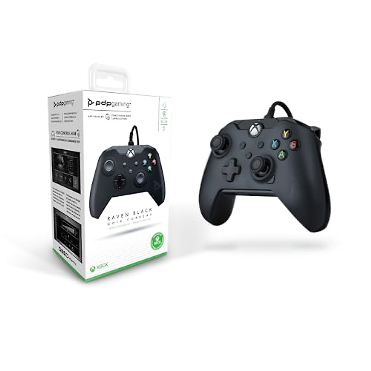 PDP Wired Game Controller - Xbox Series X|S, Xbox One, PC/Laptop Windows 10, Steam Gaming Controller - USB - Advanced Audio Controls - Dual Vibration Videogame Gamepad - Raven Black