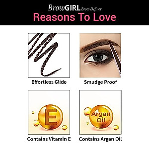 Nykaa Cosmetics Browgirl Eyebrow Definer Pencil - Shape and Fill in Brows - Gives Natural, Fuller-Looking Appearance - Groom Hairs in Place with Built-In Spoolie - Bewitched Chestnut - 0.01 oz