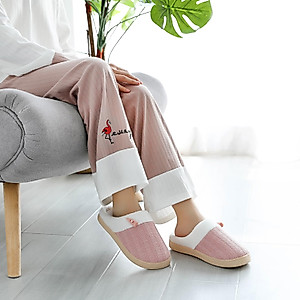 NineCiFun Women's Slippers Scuff Comfy Lightweight House Shoes Slip on Memory Foam Bedroom Slippers Indoor Outdoor Home Shoes with Soft Terry Lining（Pink，7-8）