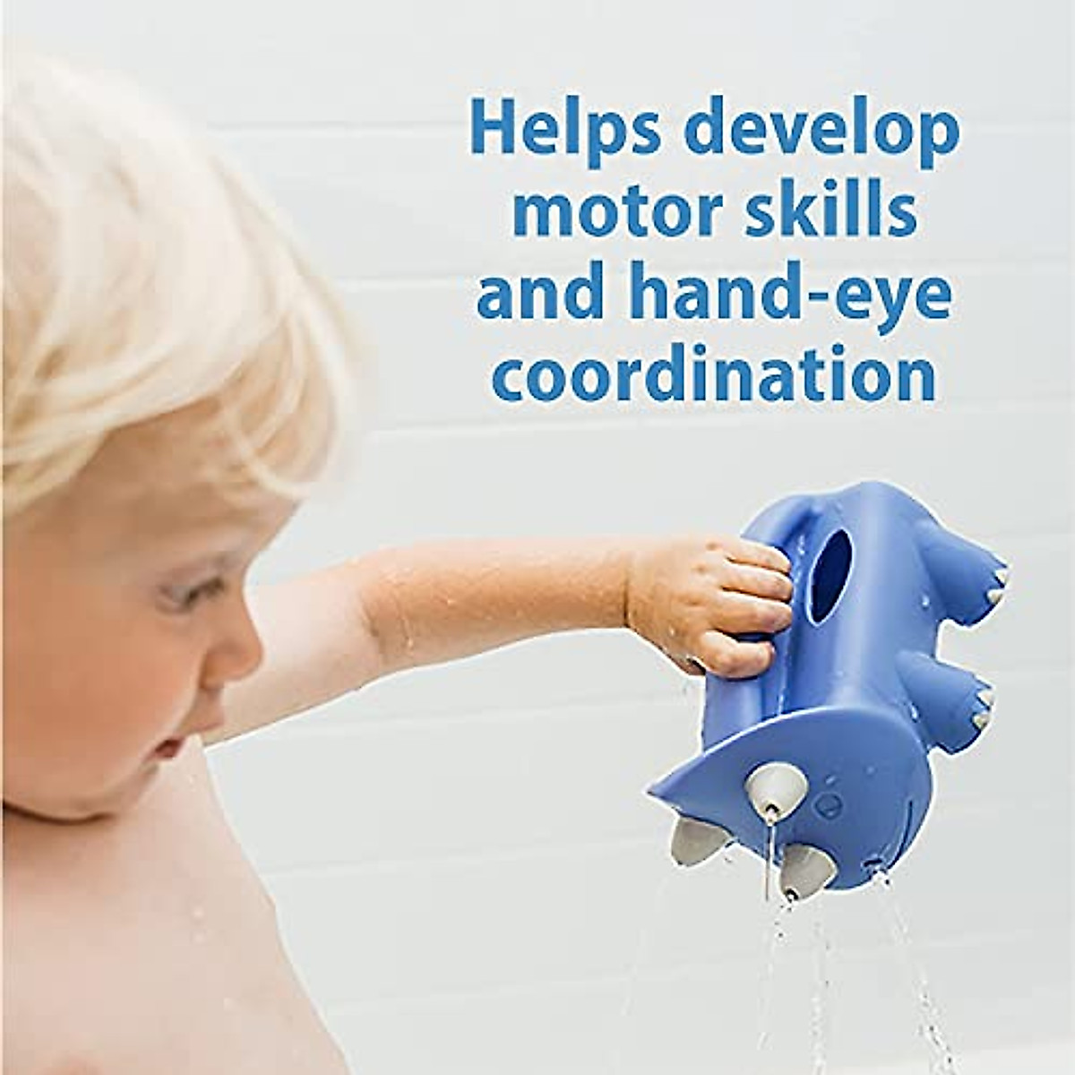 Dr. Brown's Baby and Toddler Toothbrush, Green and Orange Dinosaur 2-Pack, 1-4 Years, and CleanUp Pour & Roar Watering Can, Baby Bath Essentials Kids Toy, 6+ Months BPA Free, Certified Plastic Neutral