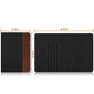 Fintie Passport Holder, Slim Travel Wallet RFID Blocking Card Case Cover Passport Cover Protector Travel Essentials with Credit Card Slots for Women/Men (Denim Black)