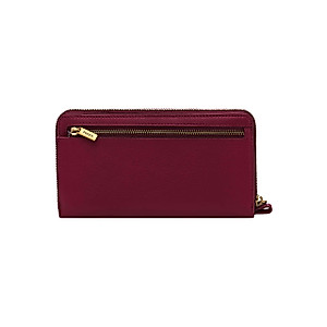 Fossil Women's Liza Eco Leather Wallet Zip Around Clutch with Wristlet Strap, Raspberry (Model: SL6472653)
