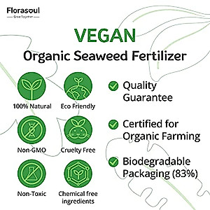 Florasoul All Purpose Liquid Plant Food Vegan Organic Garden Fertilizer Flowers, Vegetables, Herbs, Shrubs, Trees NPK3-4-18 Water Soluble Organic Nutrients 500g/200 Gal