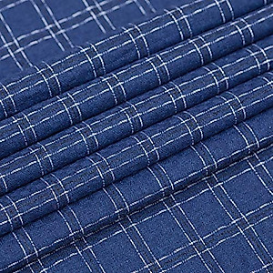 Cotton Blue Plaid Fabric by The Yard DIY Cotton Craft Sewing Fabric Decorative Fabric for Upholstery and Home Accents, 1 Yards，57"x36"