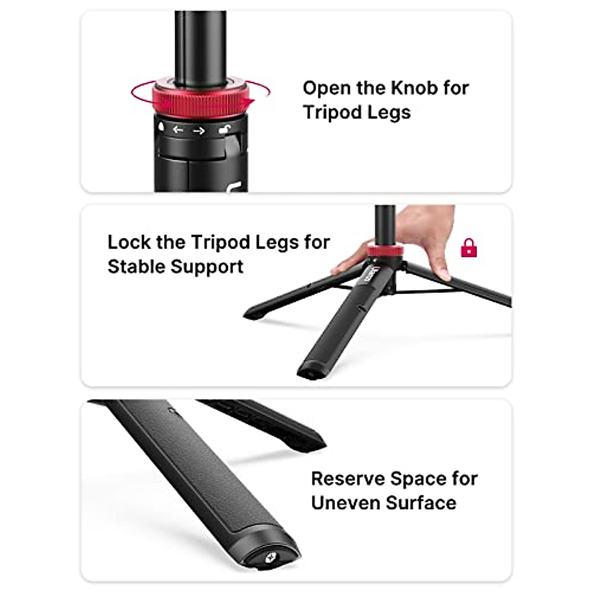 57in Extendable Selfie Tripod Accessories for Gopro - ULANZI Go Quick II Long Action Camera Stick Tripod Quick Release Adapter Vlog Handle Grip for GoPro Hero 11 10 9 8 7 6 5/Max/DJI OSMO Action