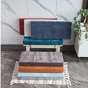 Loveboat Bench Cushion 40x18 Inch Soft Non-Slip Furniture Cushions for Bench Couch Swing Setee with Ties, Dark Grey