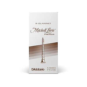 D'Addario Woodwinds Mitchell Lurie Premium Bb Clarinet Reeds - Filed, Featuring Thinner Tip, Thicker Spine - Strength 3.5, 5-Pack