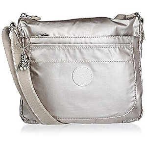 Kipling Women’s Sebastian Crossbody, Super Light, Durable Messenger, Nylon Shoulder Bag, Metallic Glow