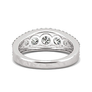 Charles & Colvard 14K White Gold Moissanite 4.5mm Round Fashion Ring-size 10 1.53cttw DEW