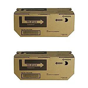 Kyocera TK-3122 (TK3122) Black Toner Cartridge 2-Pack for ECOSYS M3550idn, M3560idn, FS-4200DN