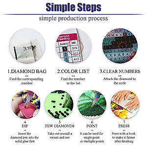 GESOON 2 Pack 5D Diamond Painting Kits for Adults,Chrismas DIY Diamond Art Kits with Round Full Drill Diamonds Paintings Gem Art for Home Wall Decoration Gift 12X16 Inch (2 Pack Diamond Painting)