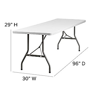 Flash Furniture 8-Foot Granite White Plastic Folding Table