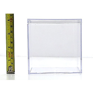 Clear Plastic Box - 4" Square X 4" Tall - 25 Boxes Per Pack