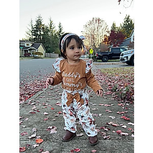 Kislio Baby Girl Clothes Daddys Girl Mommys World Outfit Ruffle Romper Pants Set Newborn Girl Clothes Set