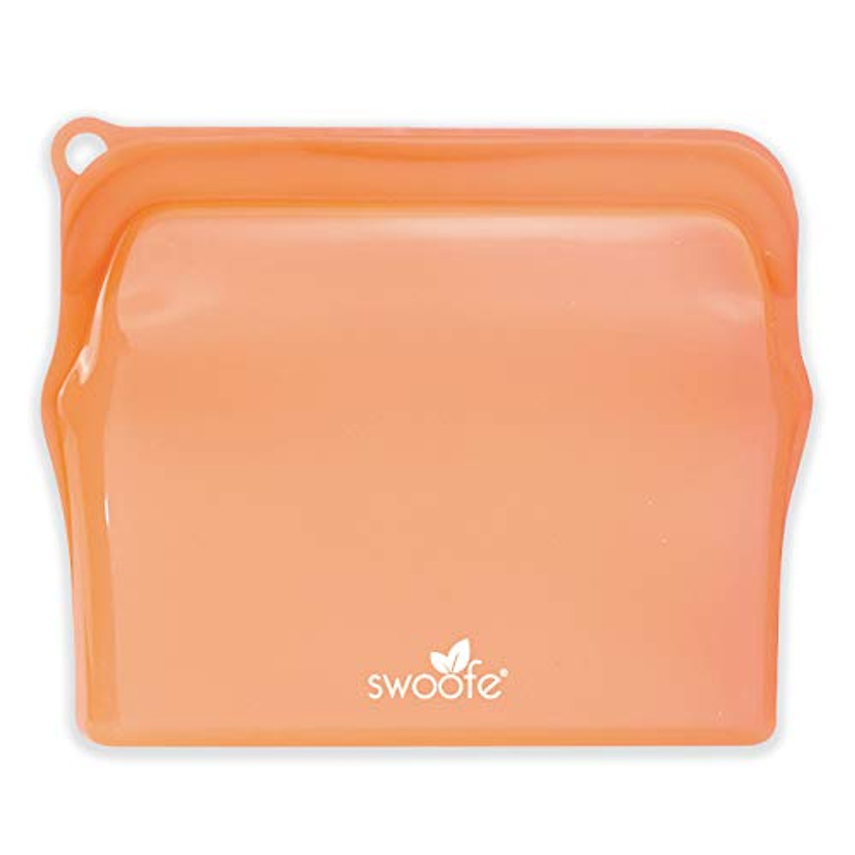 SWOOFE Reusable Silicone Food Bag | Sandwich Size 30 Oz (Coral) | Eco-Friendly | Plastic Free Storage Lunch Bag | Great for Cooking, Sous Vide, or Freezer use | Leakproof, Dishwasher-Safe.