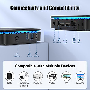 KAMRUI AK1PRO Mini Computer Mini PC 16GB RAM 512GB SSD Intel Celeron N5105 Processor Support 4K UHD, LAN, WiFi/BT