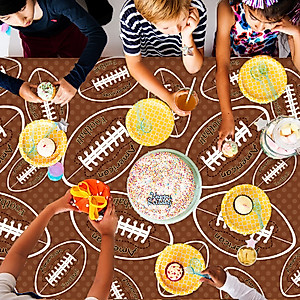 3PCS Football Tablecloths for Football Party Decorations Plastic Disposable Touchdown Football Game Day Party Table Covers for Rectangle Tables Birthday Party Superbowl Decorations, 54 x 108 Inches