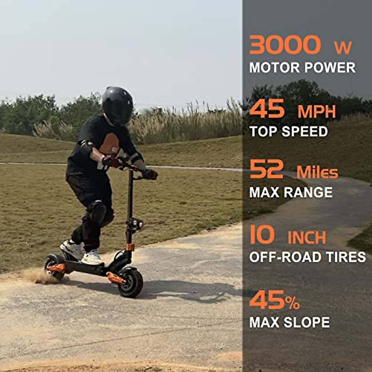 MetaMoov ZO08 Electric Scooter Adults, 3000W Dual Motors, 45 Mph Top Speed, 52 Miles Range, Dual Hydraulic Disk Brake Dual Shock Absorption 10" All Terrain Tires Fast E Scooter for Adults