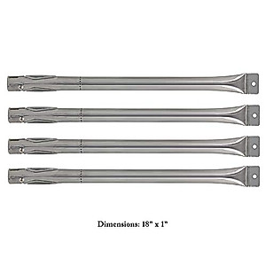 Hisencn Repair kit Grill Parts for Perfect Flame GSC3318, GSC3318N Gas Grill, Replacement Stainless Steel Straight Burner Tube Flavorizer Bar, Porcelain Steel Heat Plate Tent Shield