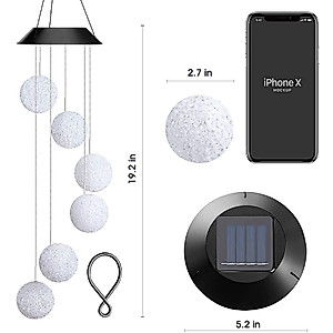 AceList Ramadan Decorations Solar Wind Chimes with Moon Star Lights Patterns, Moon Star Wind Chimes for Ramadan Mubarak Eid Decorations