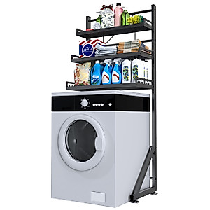 Virgorack Multifunctional Storage Three-Tier Adjustable Height Laundry Room Shelf Space Saving Organizer