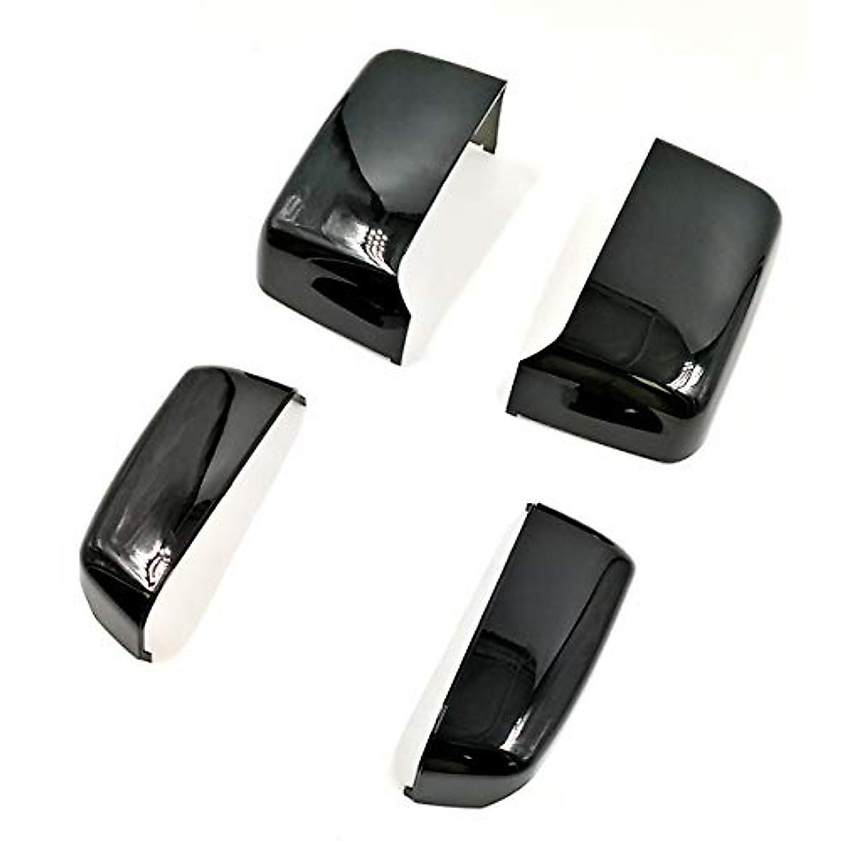 Custom Painted Black 8555 Mirror Cover Caps Skull OE Repalcement 14 15 16 17 18 19 For GM Chevy Silverado GMC Sierra Towing Mirrors Door Rear View Upgrade Pickup Truck Tow Telescoping (Glossy Black)