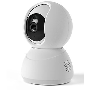 Home Security Camera System 1080P HD Indoor Smart Pan/Tilt Cam, Motion-Activated with 2.4G Wi-Fi, Night Vision - Compatible with Alexa and Google Assistant