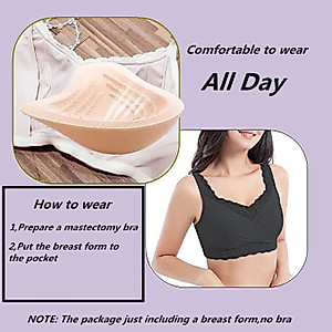 Sibrawom Cotton Mastectomy Breast Prosthesis Forms Lengthened Light-weight for Breast Cancer Insert Pads Only One Piece