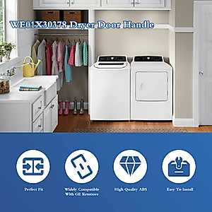 PANDEELS WE01X30378 Dryer Door Handle - Replacement for G-E, Ken-more Washer/Dryer - Replaces WE01X25878, WE01X30378-50PK, WE1M1068, 4958906, AP6983534, PS12743305, EAP12743305