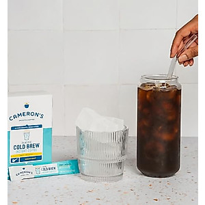 Cameron's Coffee Classic Cold Brew Instant Single Serve Sticks, Medium Roast, 128 Count (Pack of 8)