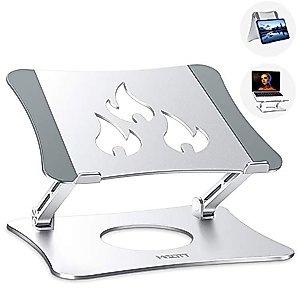 Laptop Stand, MISOTT Ergonomic Adjustable Laptop Stand, 2 in 1 Computer Stand Tablet Stand, Stand for Laptop Compatible with 10-15.6" Laptops and Tablets(Aluminum, Silver)