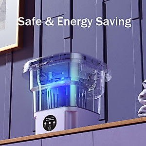 Oivley Portable Mini Washing Machine Foldable, Mini Washer, 8L High Capacity Small Washer for Baby Clothes, Underwear or Small Items, Suitable for Apartment, Dormitories, Travel, Camping, RVs-Green