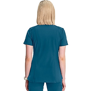 Cherokee Infinity Women Scrubs Top V-Neck CK865A, M, Caribbean Blue