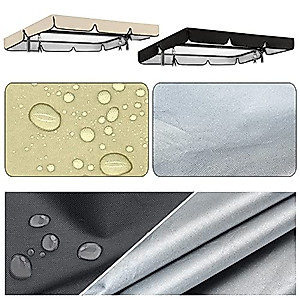 Patio Swing Canopy Top Cover Set,Swing Canopy Top Cover Replacement Canopy and Swing Cushion Cover, Waterproof 2 and 3 Seater Swing Replacement Top Cover